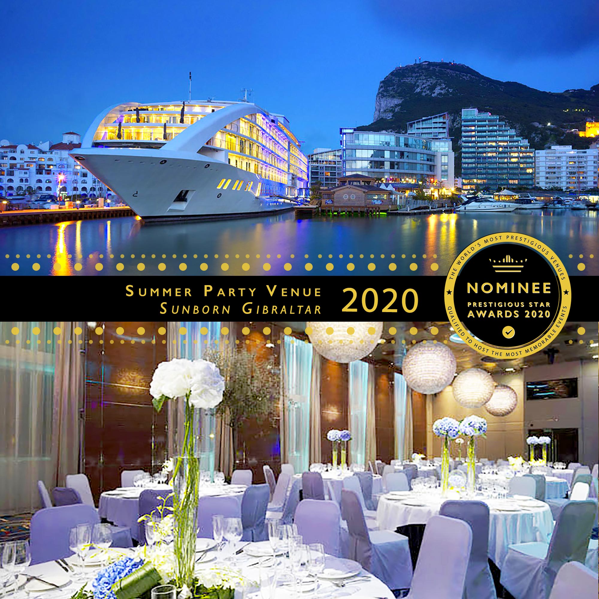 Summer Party Venue - Sunborn Gibraltar - Prestigious Star Awards